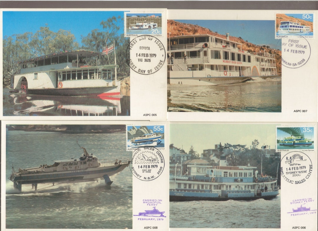 FERRIES and Murray River Steamers Australia Set 4 Stamps Philatelic ...