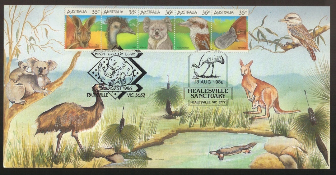 Native Animals of Australia Maxi Card With a Set of 5 Stamps ...