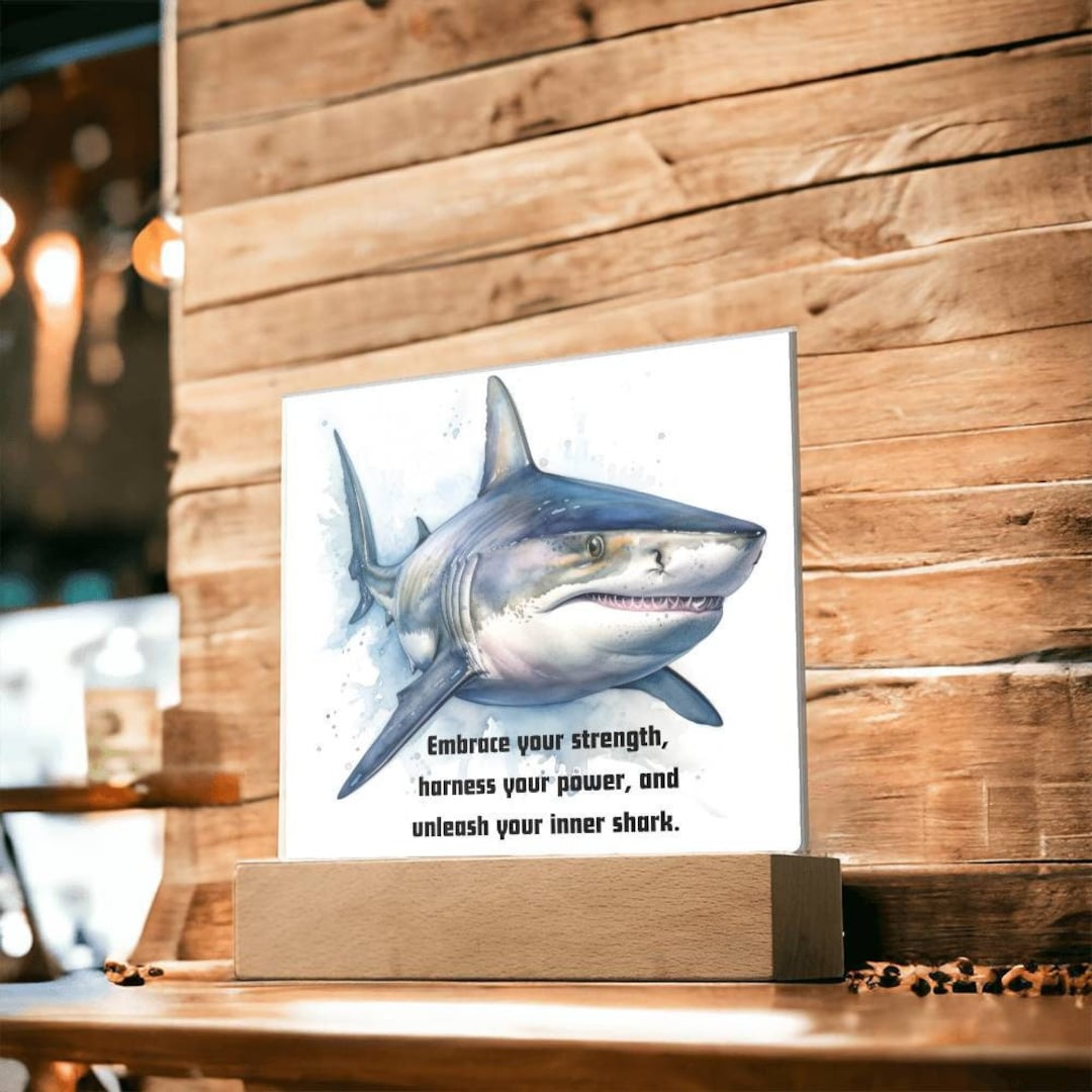Shark Lovers Gift, Shark Week, Square Acrylic Plaque, Motivational ...