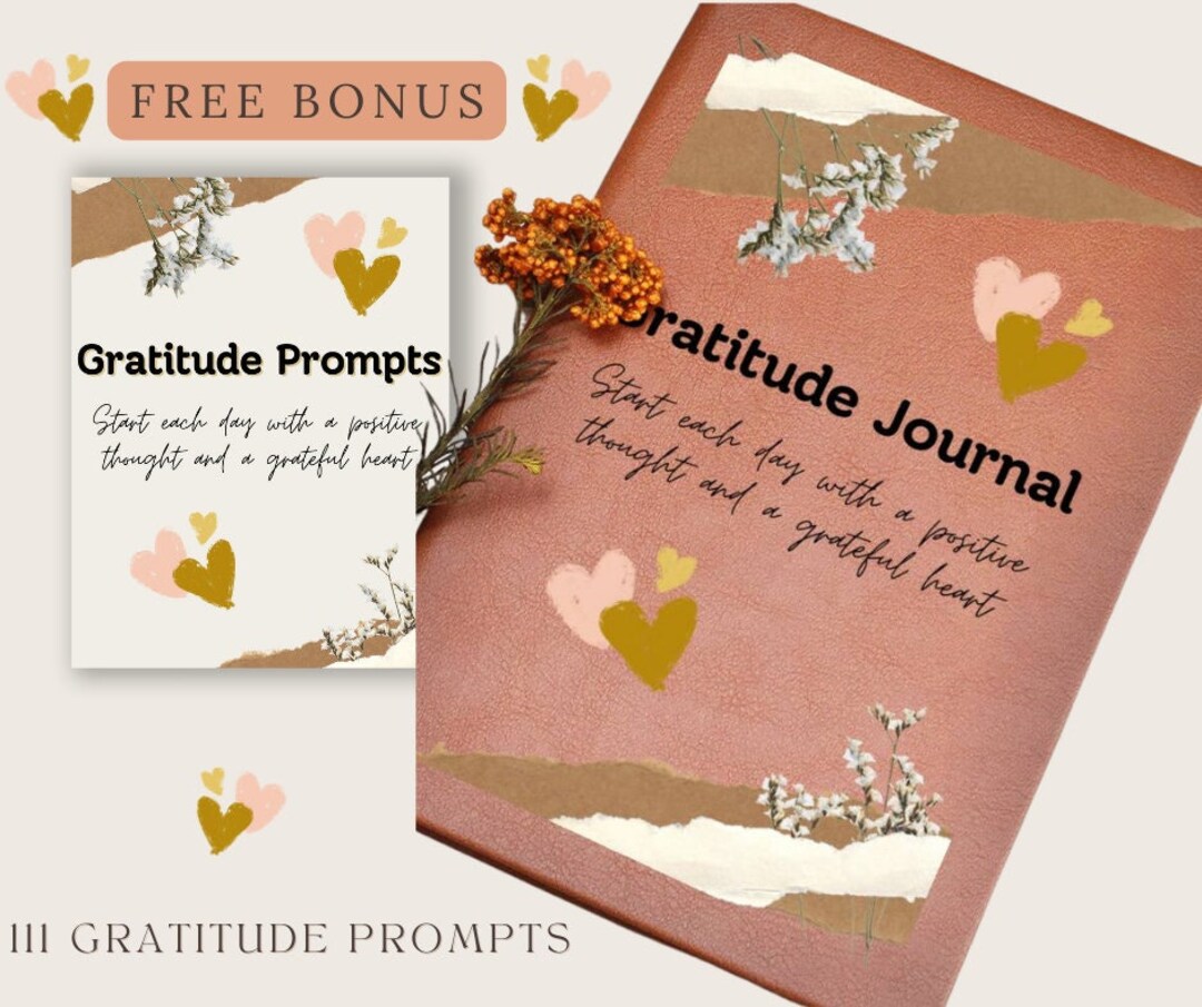 Grateful Heart Gratitude Journal for Her, Custom-made Vegan Leather ...