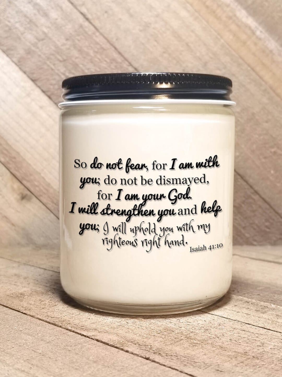Isaiah 41:10 Bible Verse Soy Candle, Scripture Candle, Religious ...