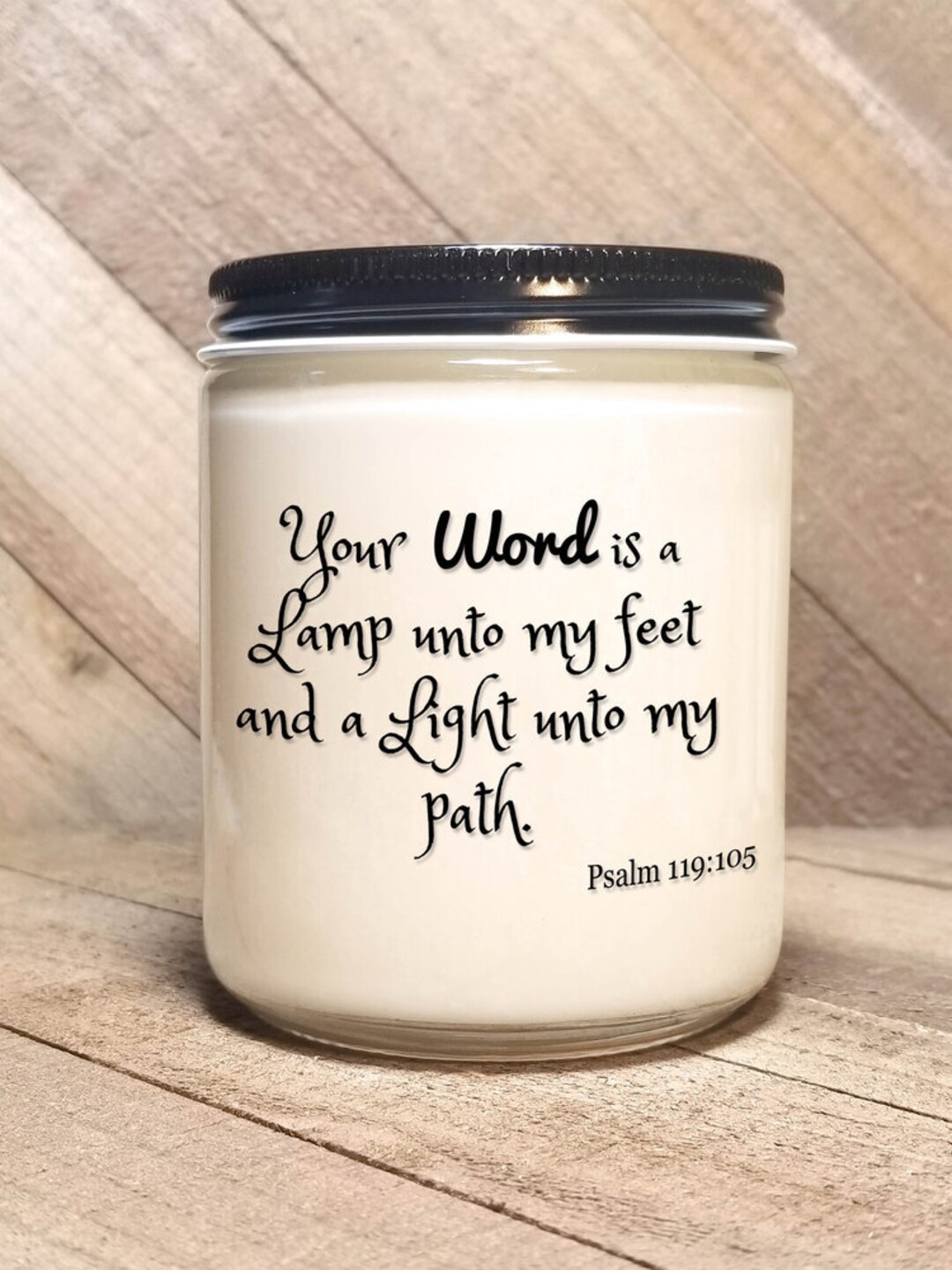 Psalm 119:105, Bible Verse Soy Candle, Scripture Candle, Personalize ...