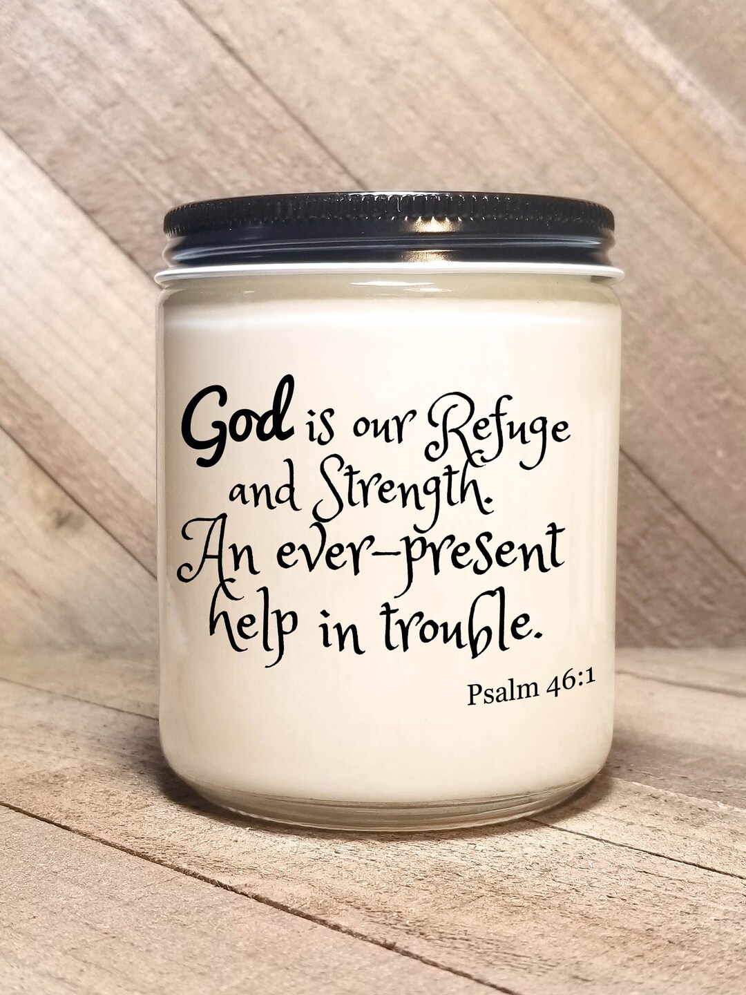 Psalm 46:1, Bible Verse Soy Candle, Scripture Candle, Personalize Gift ...