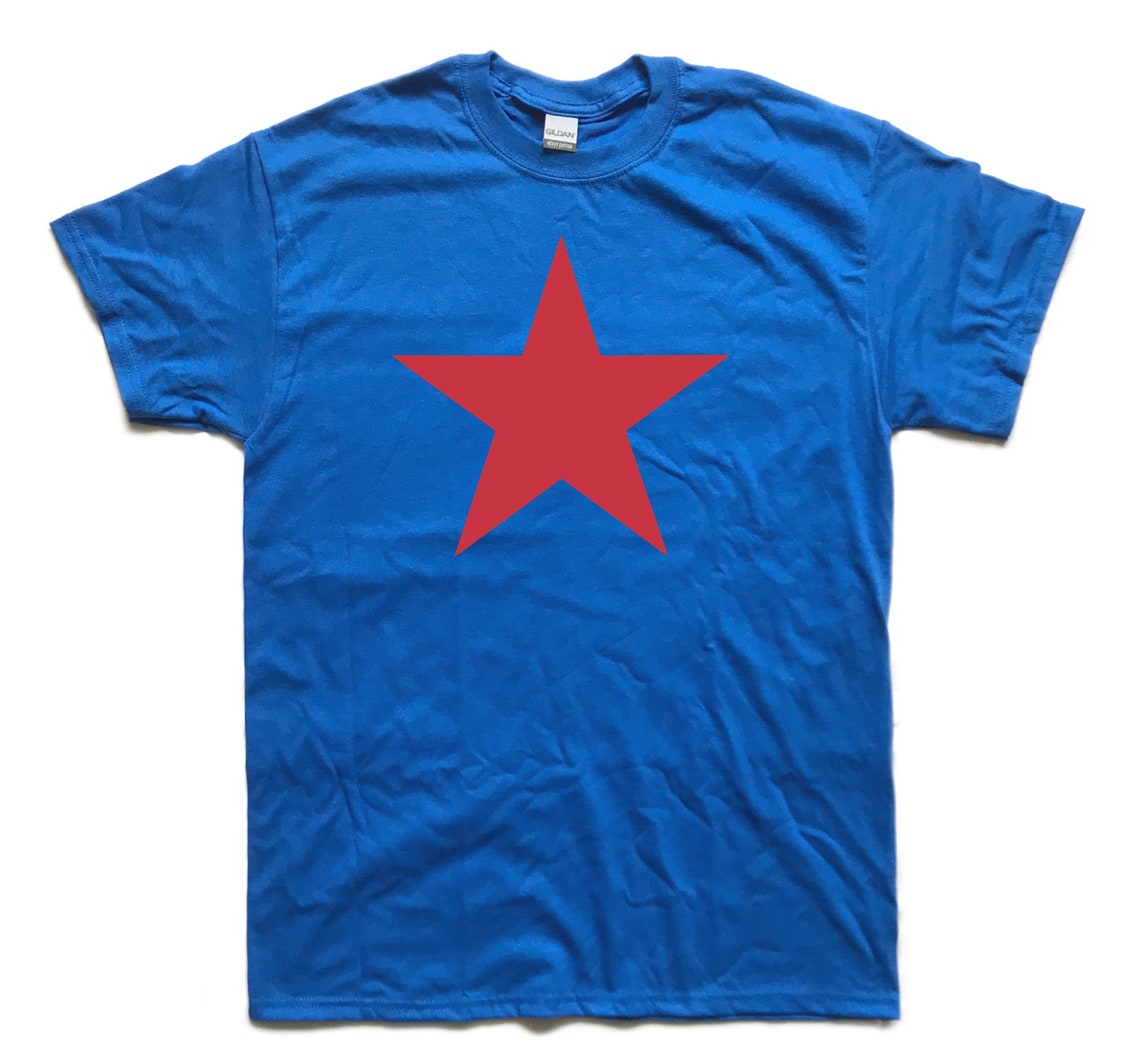 Cool RED STAR Screen Printed Graphic Designer Cotton T Shirt - Etsy UK