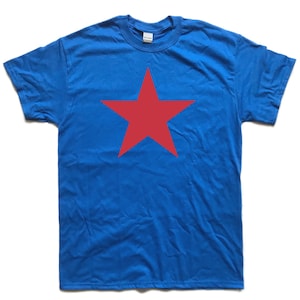 Cool RED STAR Screen Printed Graphic Designer Cotton T Shirt - Etsy