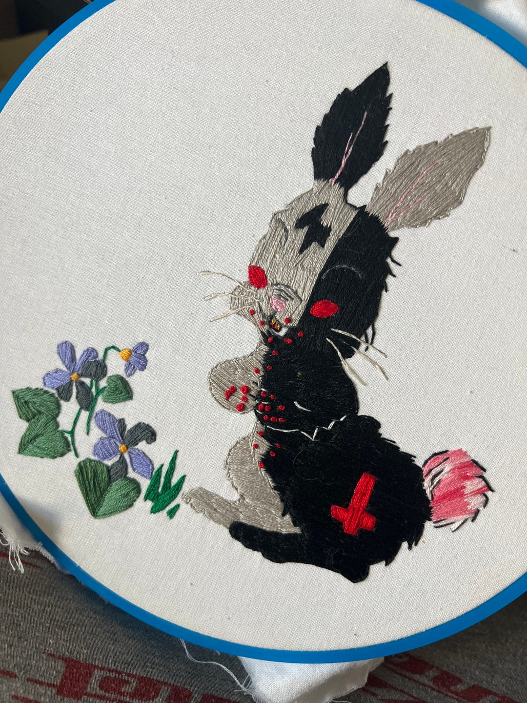 Satanic Bunny Embroidery - Etsy