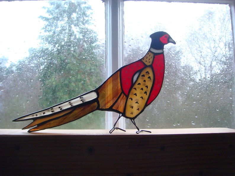 Stained Glass Pheasant - Etsy UK