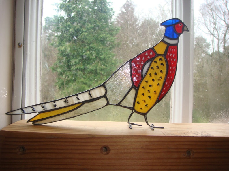 Stained Glass Pheasant | Etsy UK