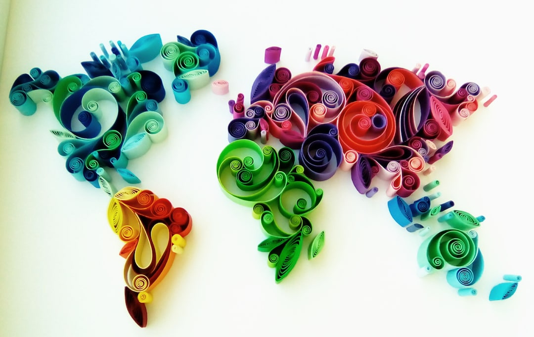 Wonderful World, Quilling Paper Art Design, Handmade Gift, Home Decor ...