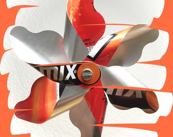 Statues Pinwheel Rauch Bravo Orange soda can upcycling Aluminium ...