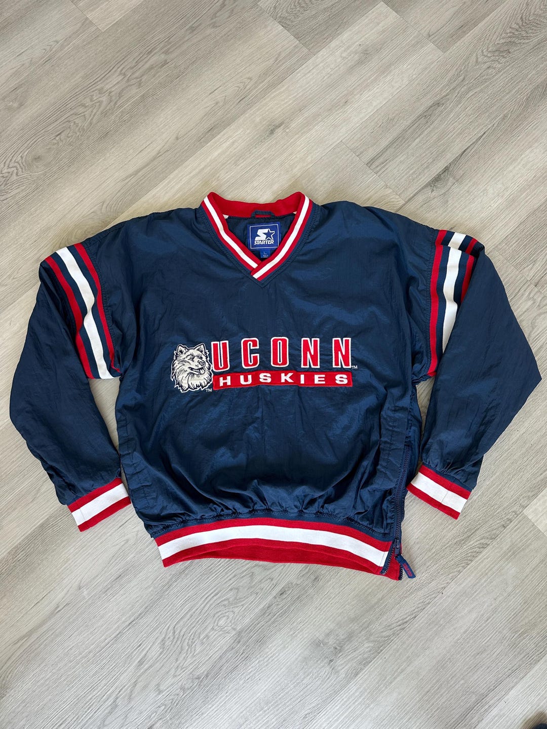 Uconn 90s Starter Jacket Red & Blue Size Large - Etsy