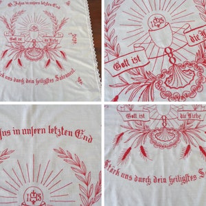 Catholic Altar Cloth Sacrament Holy Eucharist Antique Red Work ...