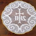 Religious Lace IHS Catholic Doily Cross White Altar Cloth Christian ...