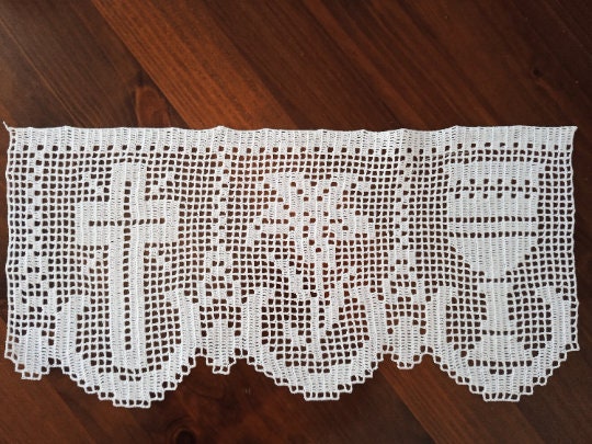 Altar Lace Trim White Religious Borders Vestment Church Cross Chalice ...