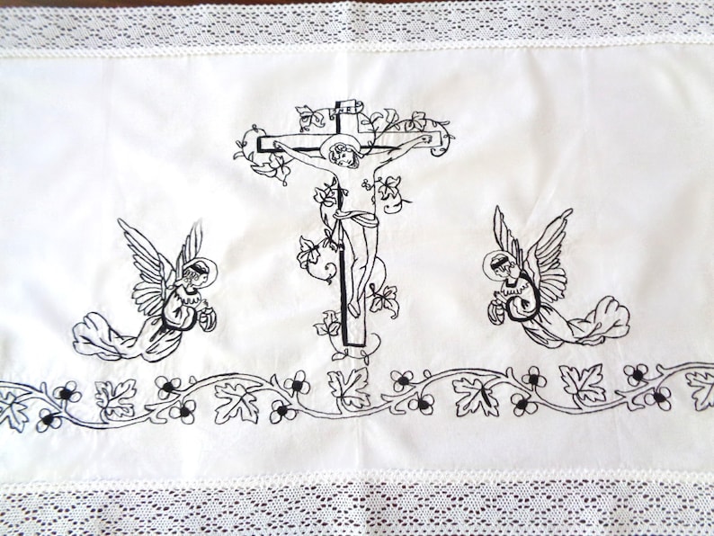 Crucifixion Jesus Embroidery Altar Cloth: Holy Friday Catholic ...