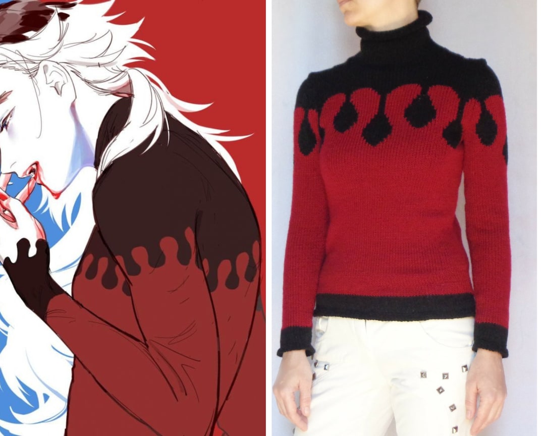 Douma Demon Turtleneck Dripping Pattern Doma Second Moon Inspired Anime ...