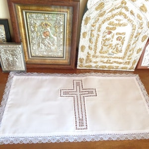 Small Altar Cloth Christian Table Runner Personalized Religious Lace ...
