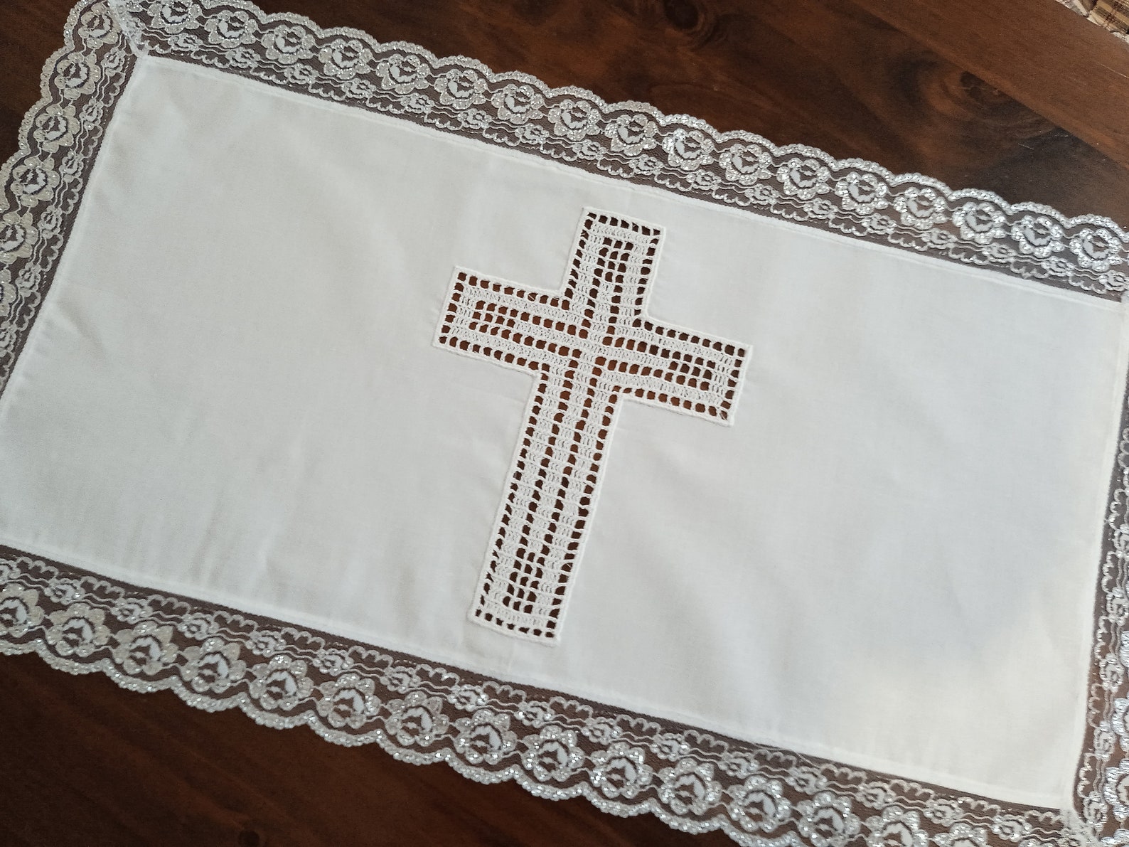 Small Altar Cloth Christian Table Runner Religious Lace Table - Etsy