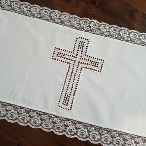 Small Altar Cloth Christian Table Runner Personalized Religious Lace ...