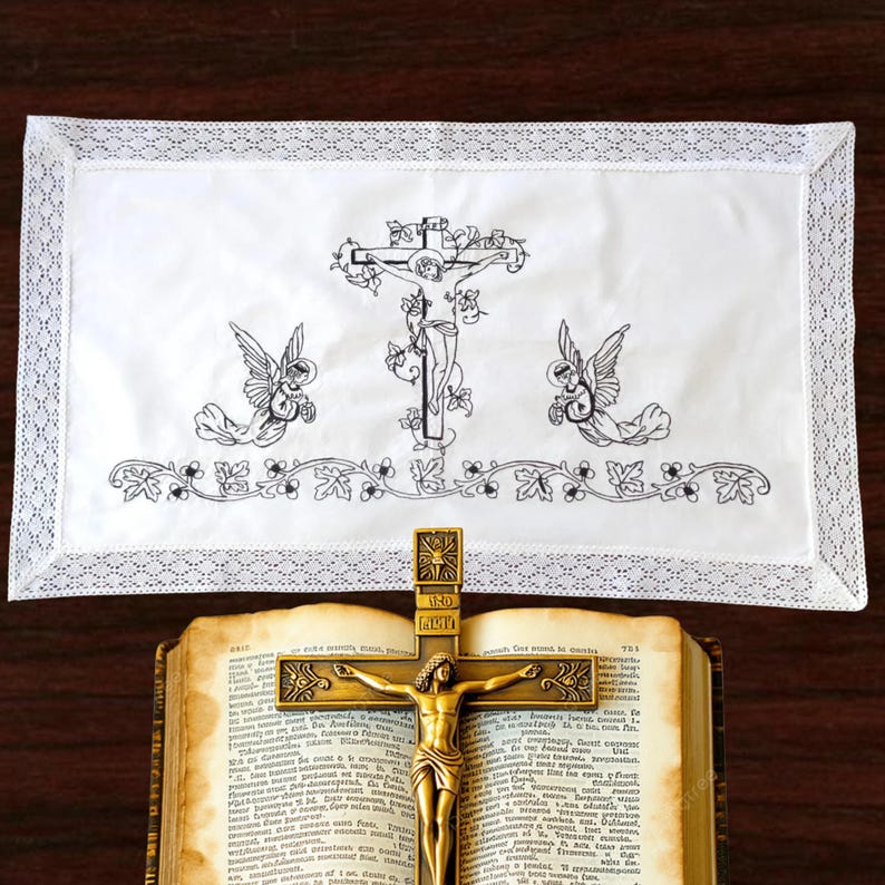 Crucifixion Jesus Embroidery Altar Cloth: Holy Friday Catholic ...