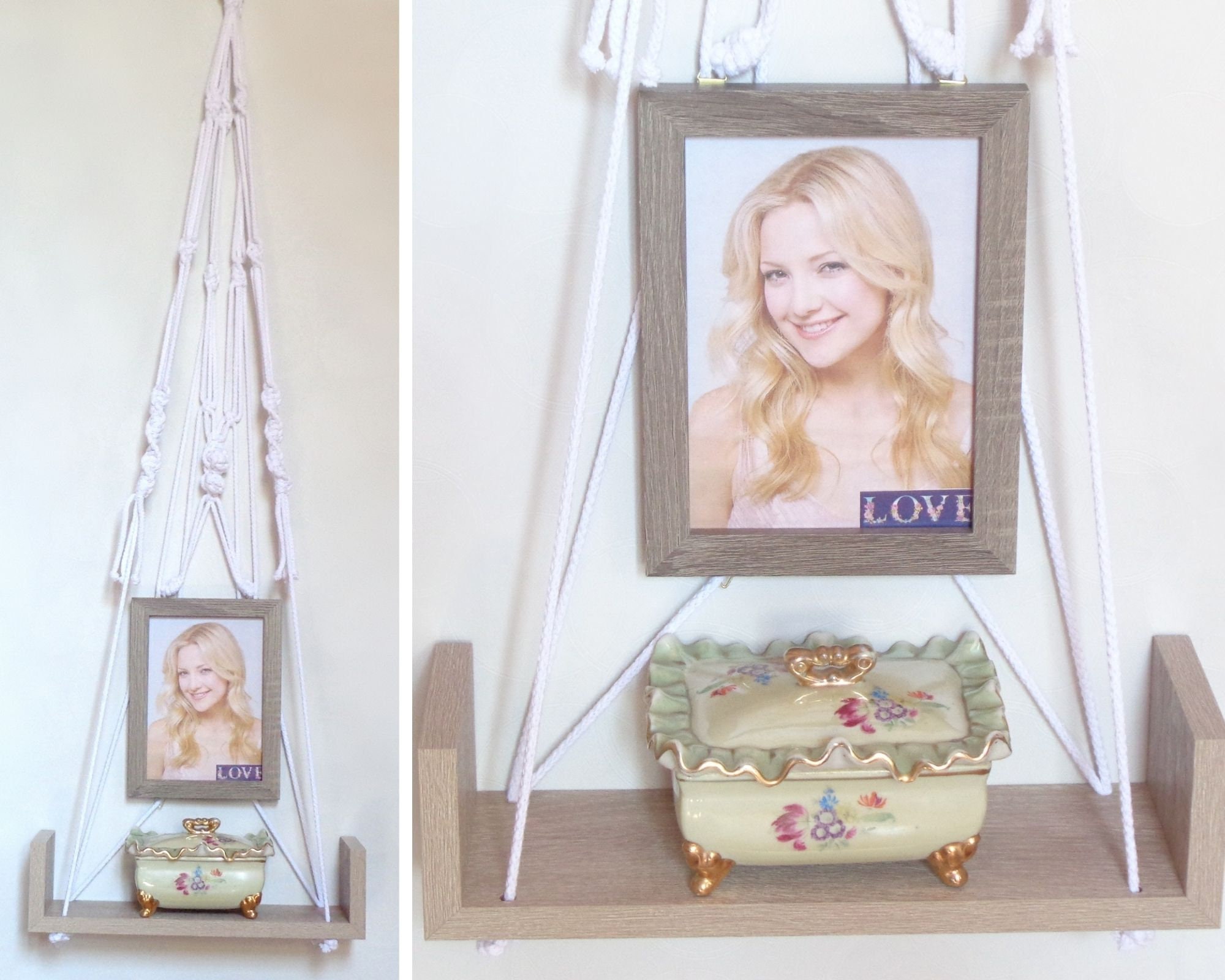 Macrame Altar Macrame Shelf Photo Frame Macrame Wall Altar - Etsy