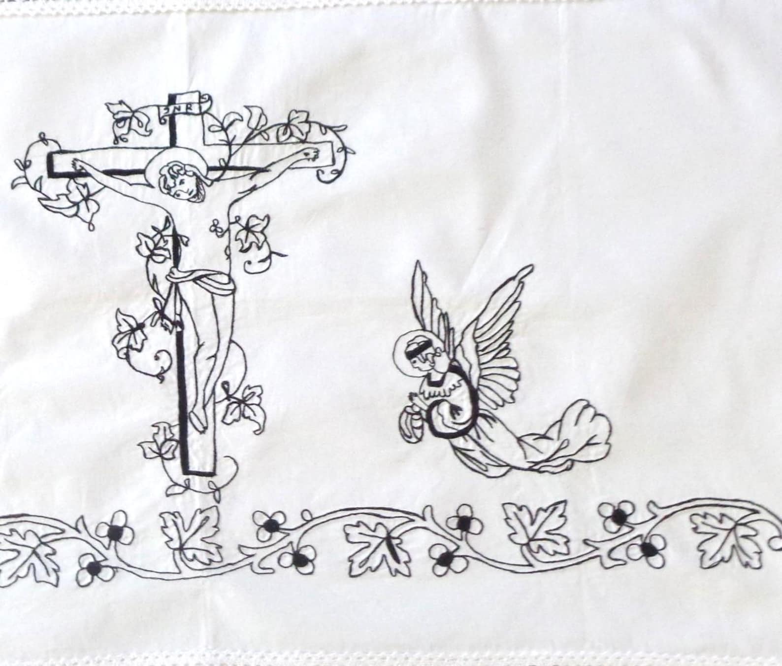 Crucifixion Jesus Embroidery Altar Cloth: Holy Friday Catholic ...