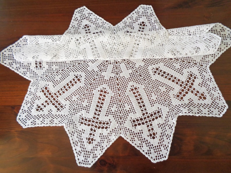 Religious Lace Tablecloths Latin Cross Crochet Doily Liturgical Altar ...
