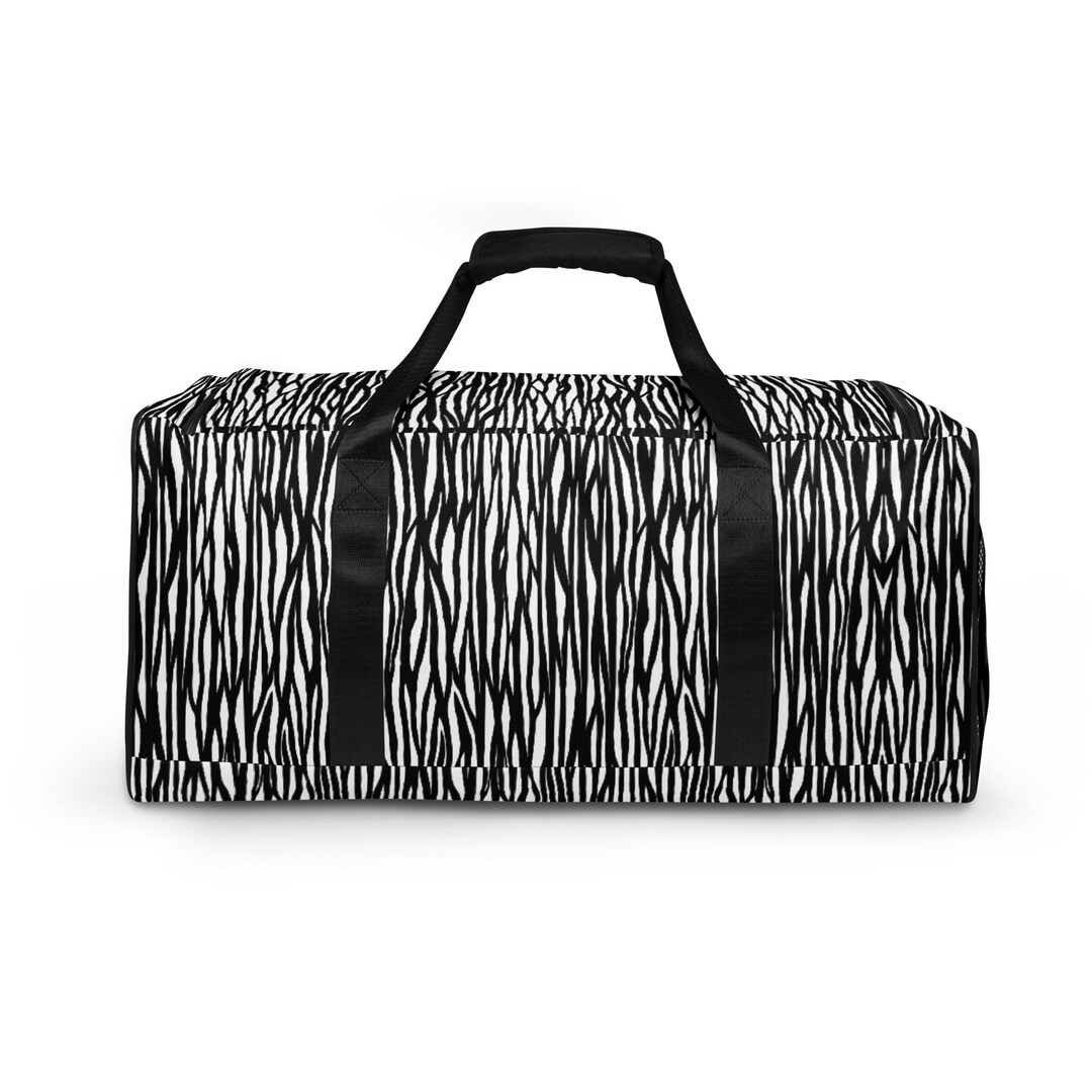 Zebra Duffle Bag / Black and White Weekend Bag / Animal Print - Etsy