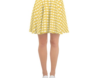 Yellow Check Skirt - Etsy