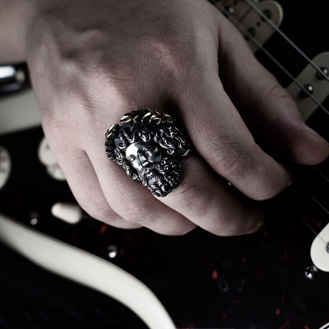 Zeus Mens Ring 925 Sterling Silver, Statement Ring for Man, Greek Mythology Jupiter Ring - Etsy