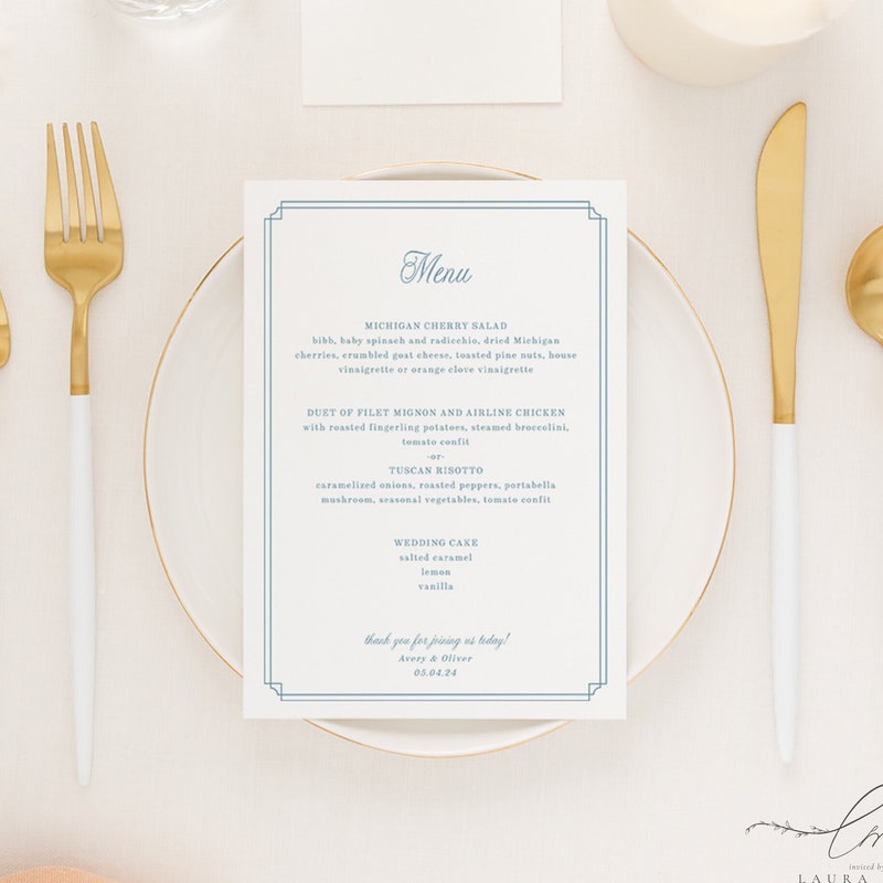 Simple Wedding Menu - Etsy