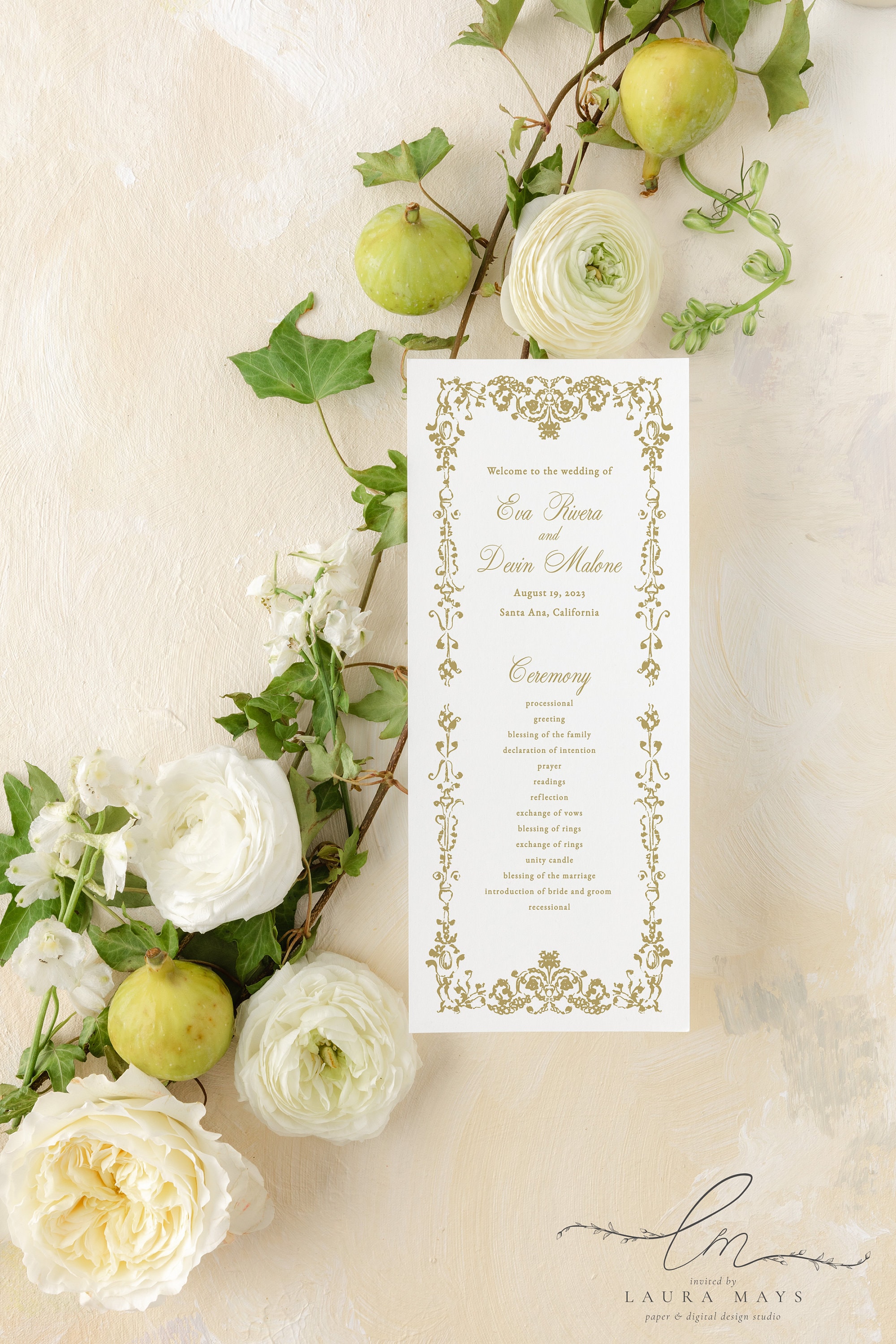 Classic Wedding Program Template Gold Elegant Vintage - Etsy