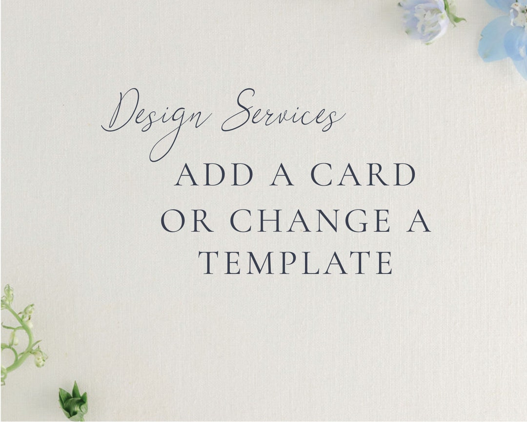 Design Services Add a Card or Change My Template - Etsy