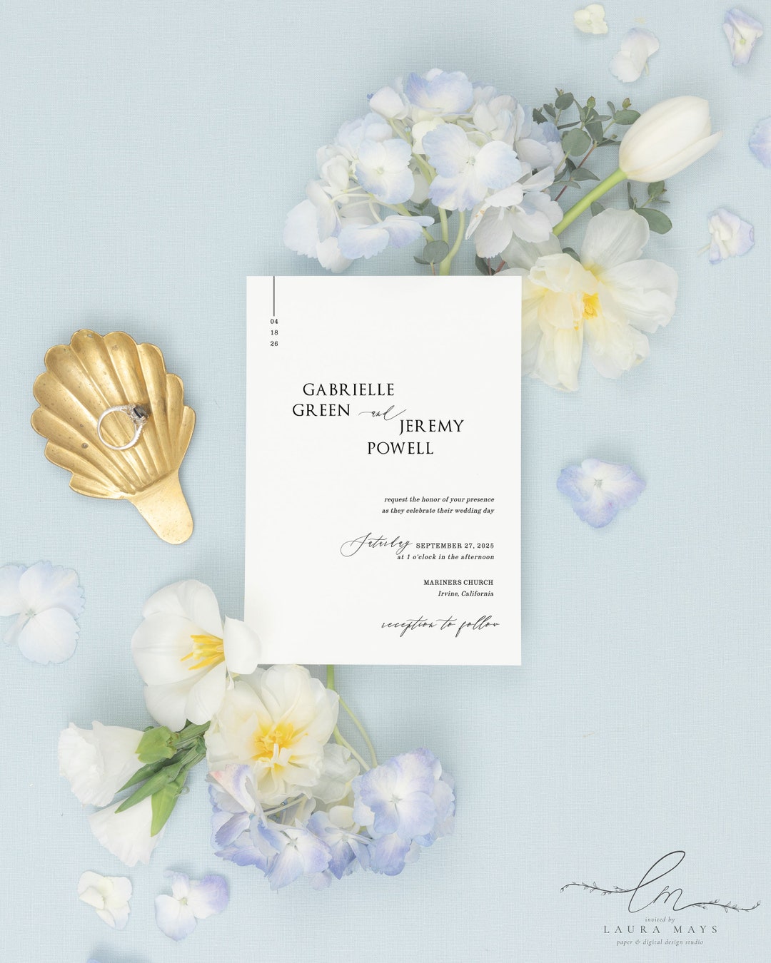 GABRIELLE | Invitation Only, Elegant Minimalist Wedding Invitation ...