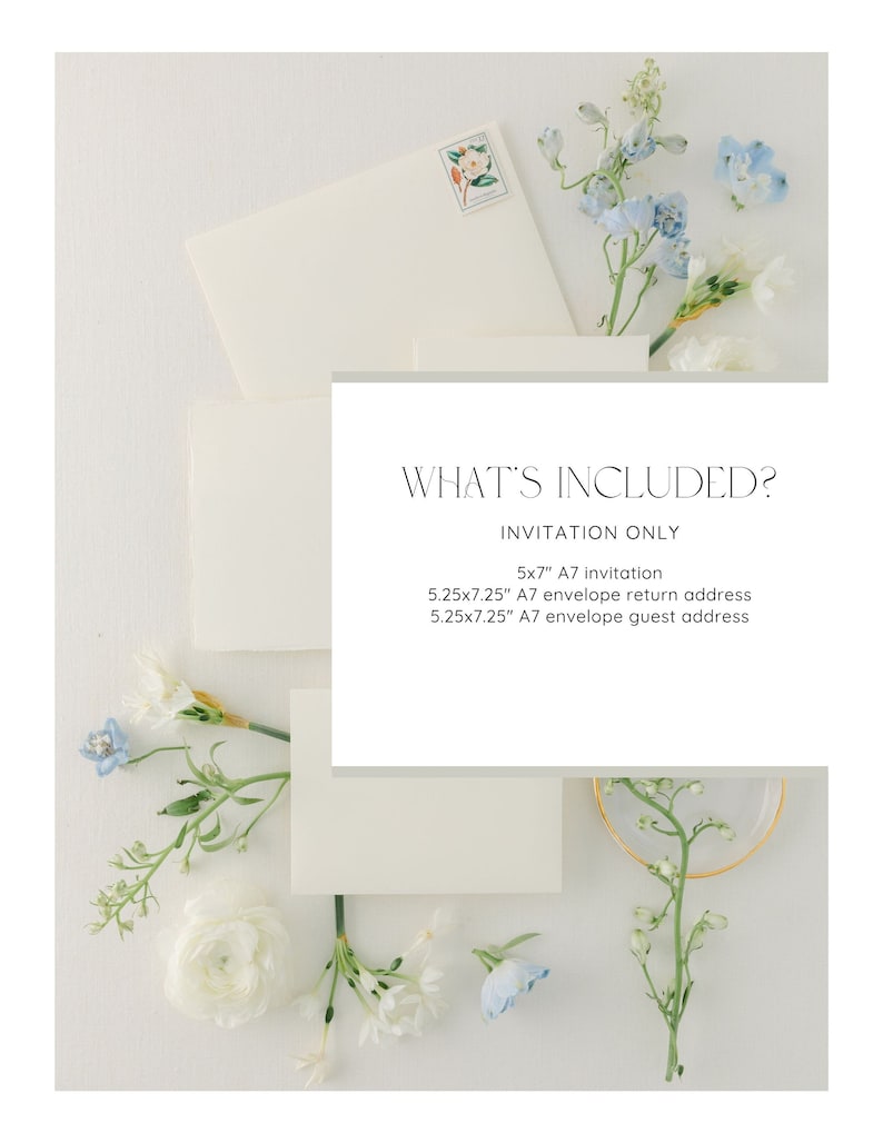 ALISA | Minimalist Floral Wedding Invitation Only Template With ...