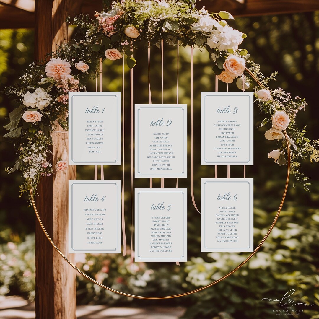 AVERY | Simple Wedding Seating Chart Cards, Table Seating Chart Table ...