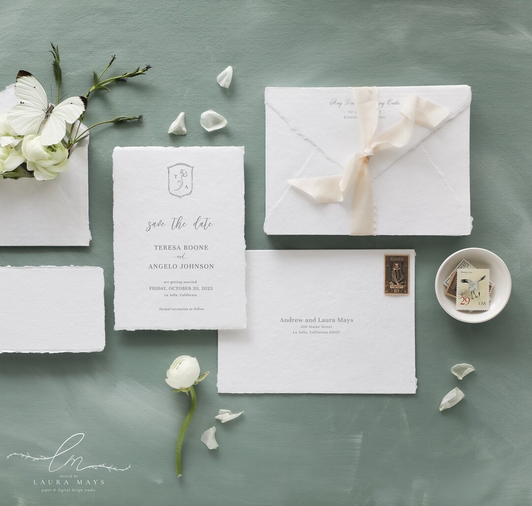 TERESA | Save the Date Template, Crest & Monogram, Save the Date Card ...