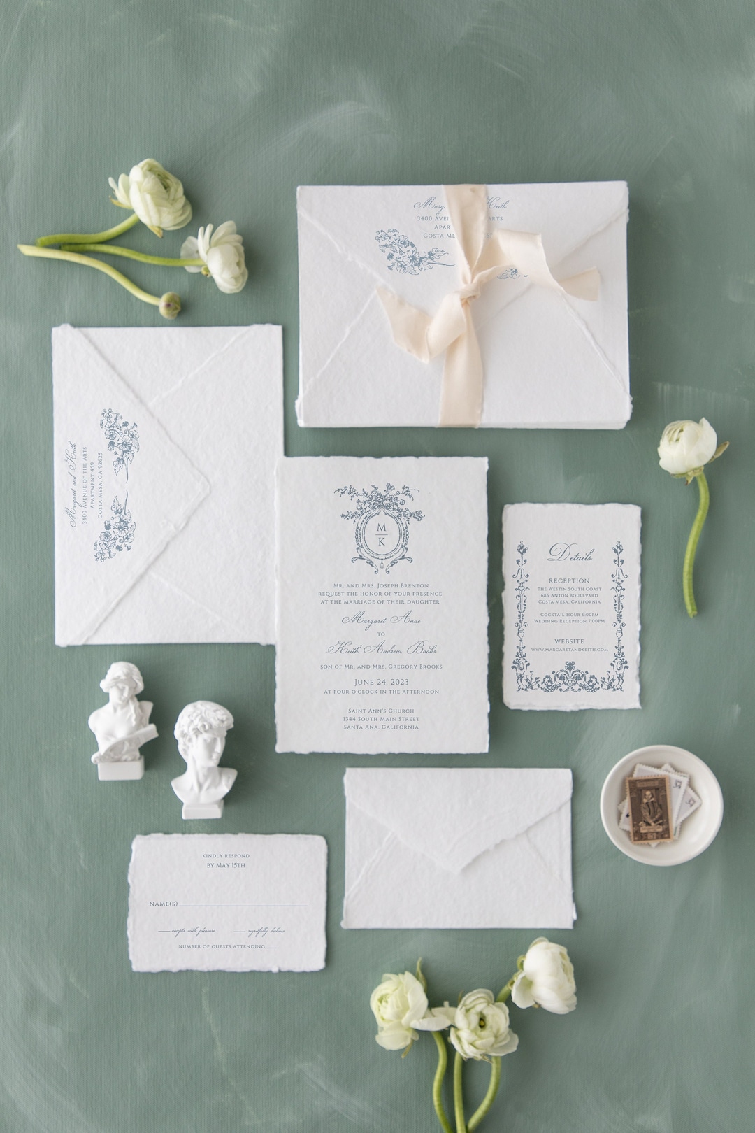 Classic Crest Wedding Invitation Suite Template | Printable Instant ...