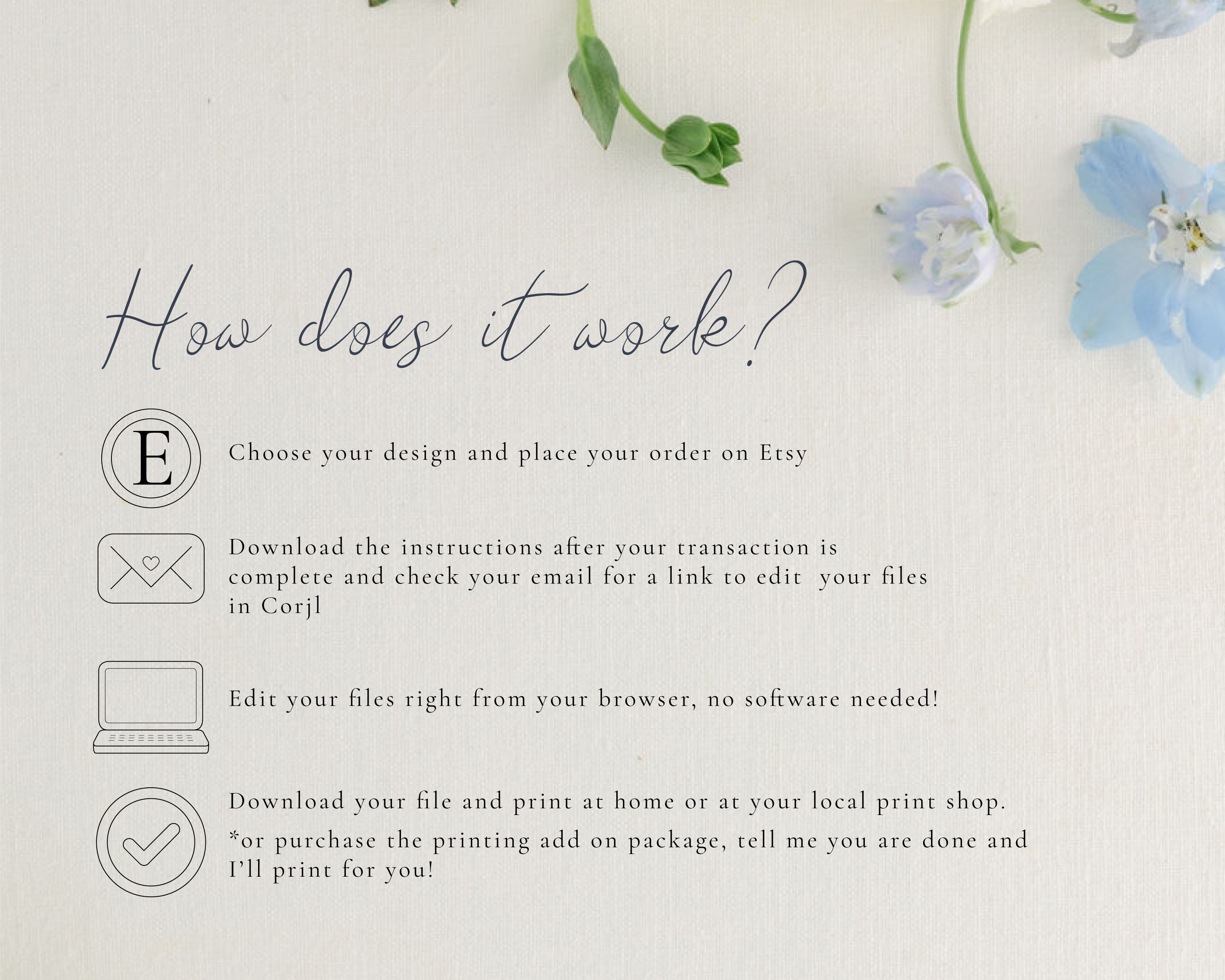 Simple Blue Thank You Card Template Folded Thank You Card - Etsy