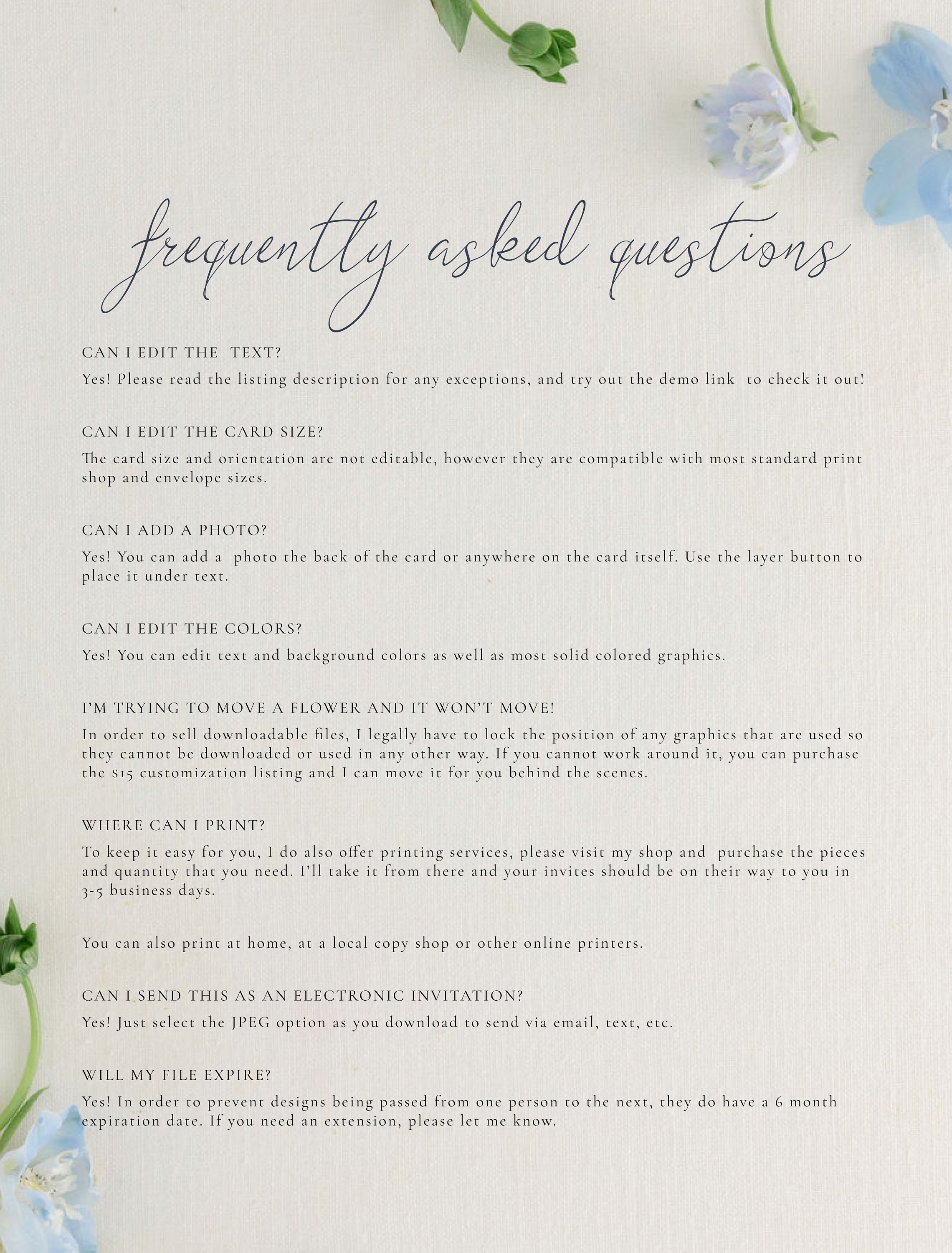 Simple Blue Thank You Card Template Folded Thank You Card - Etsy