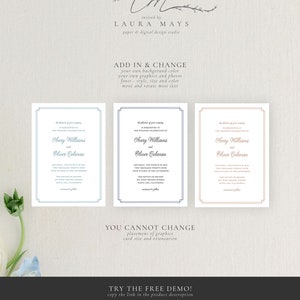 Traditional Wedding Invitation Template Set With Border - Etsy