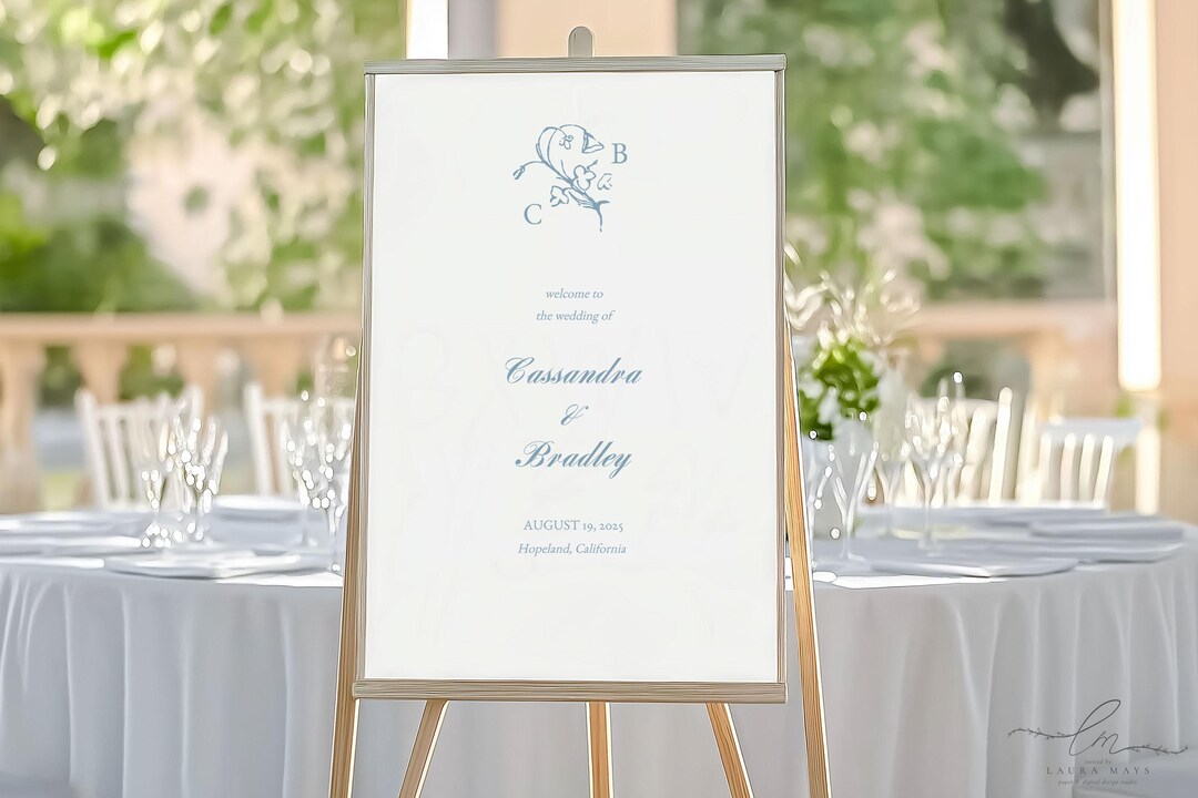 CASSANDRA | DIY Wedding Welcome Sign, Modern Wedding Welcome Sign ...