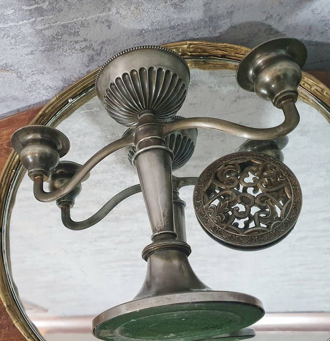 Vintage Silver Plated Candle Holder / Candle labra with | Etsy