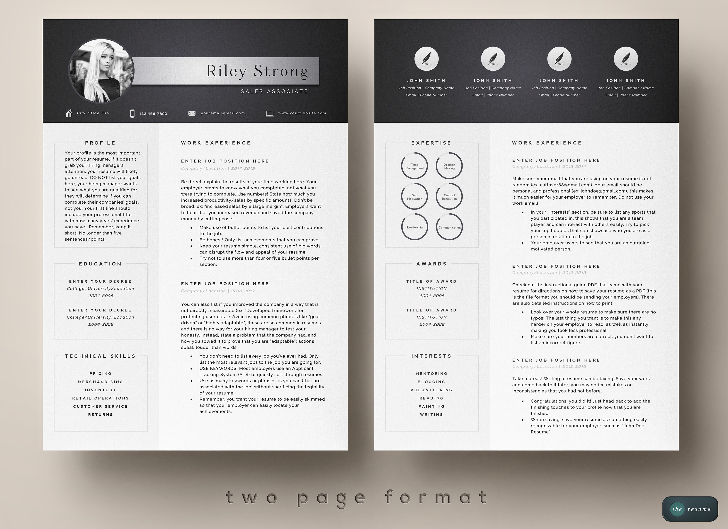 1 2 3 Page Resume Template Cover Letter and References Template for MS ...