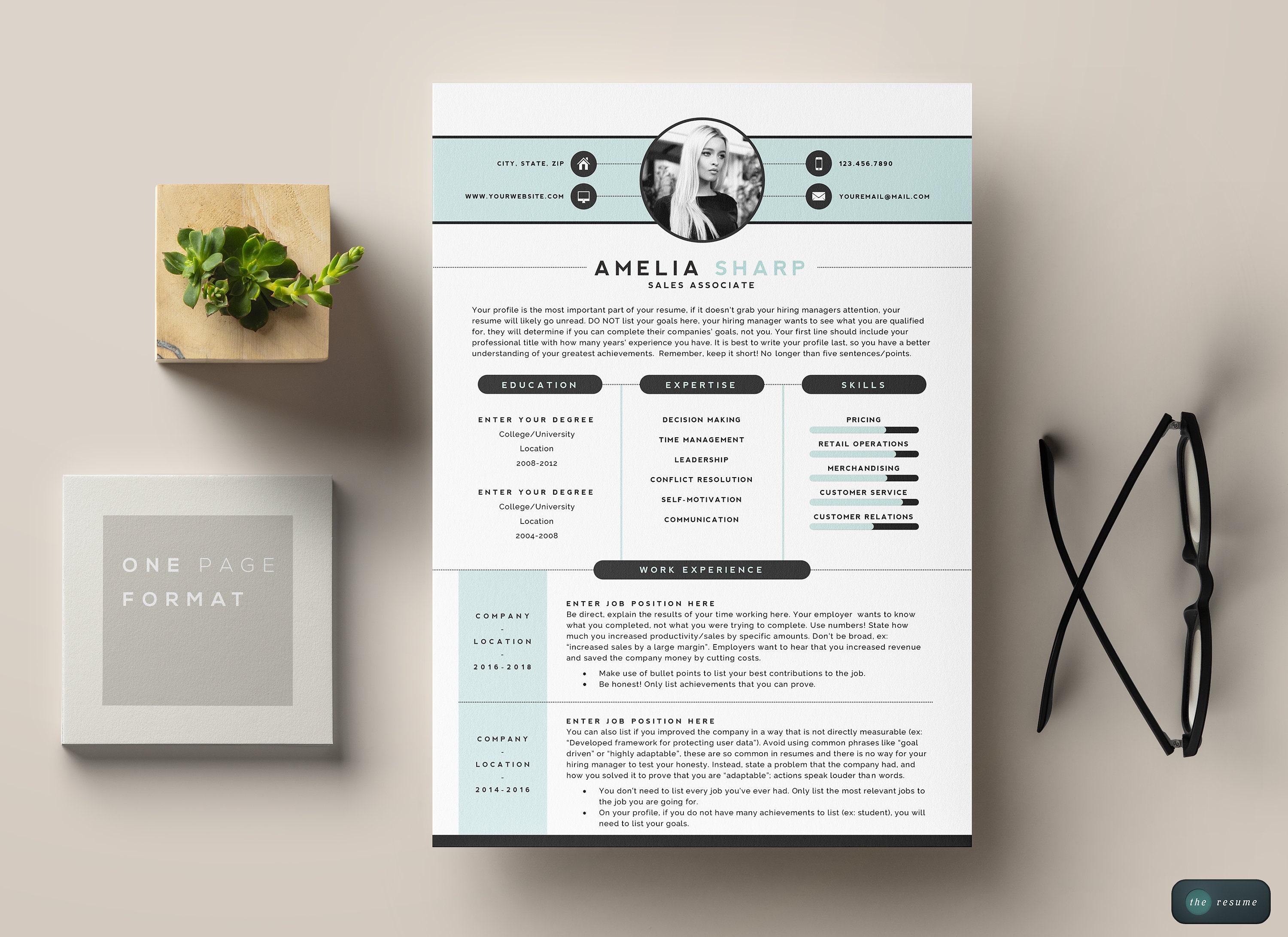 3 Page Resume Template Cover Letter and References Template for MS Word ...
