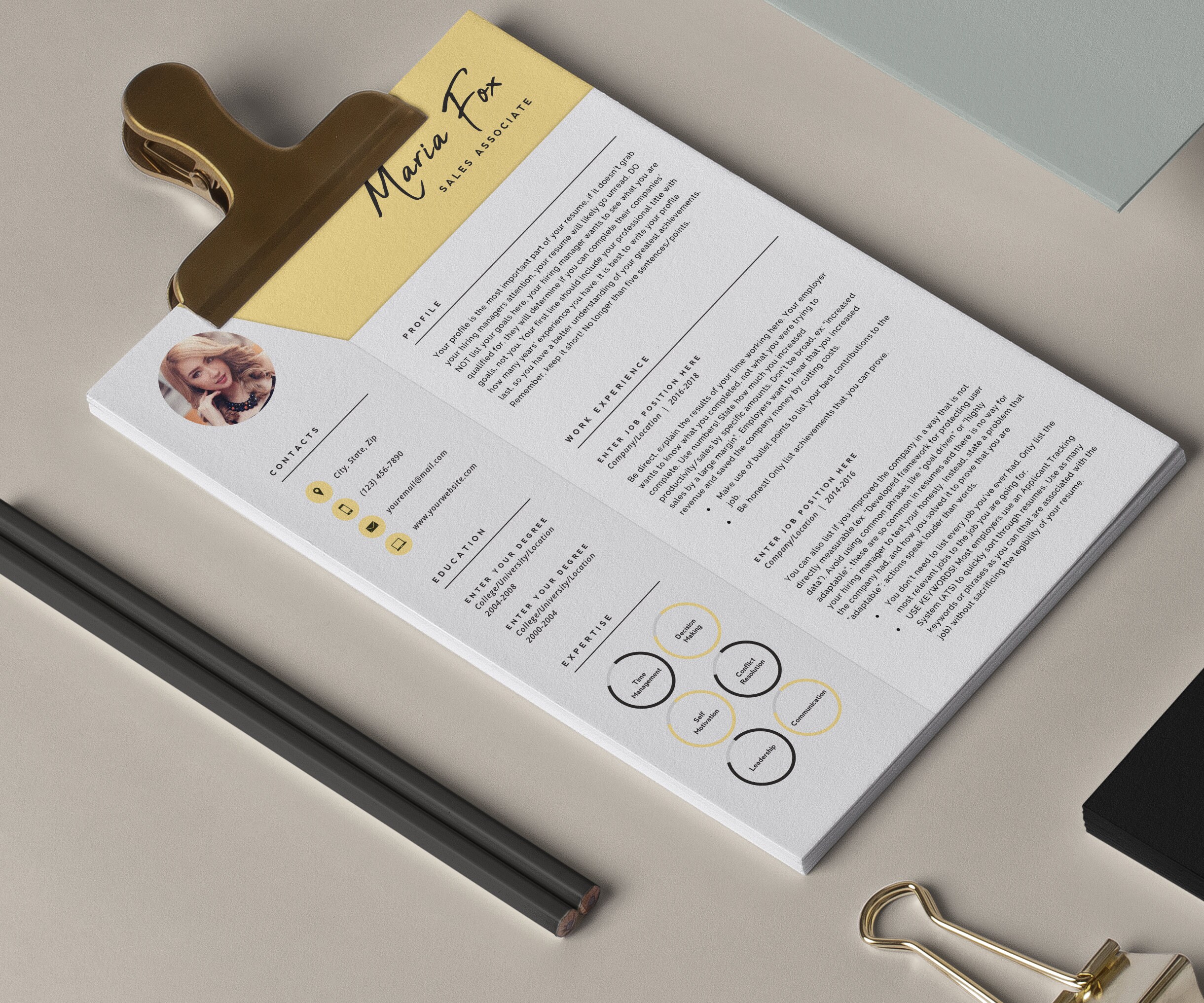 3 Page Resume Template Cover Letter and References Template for MS Word ...