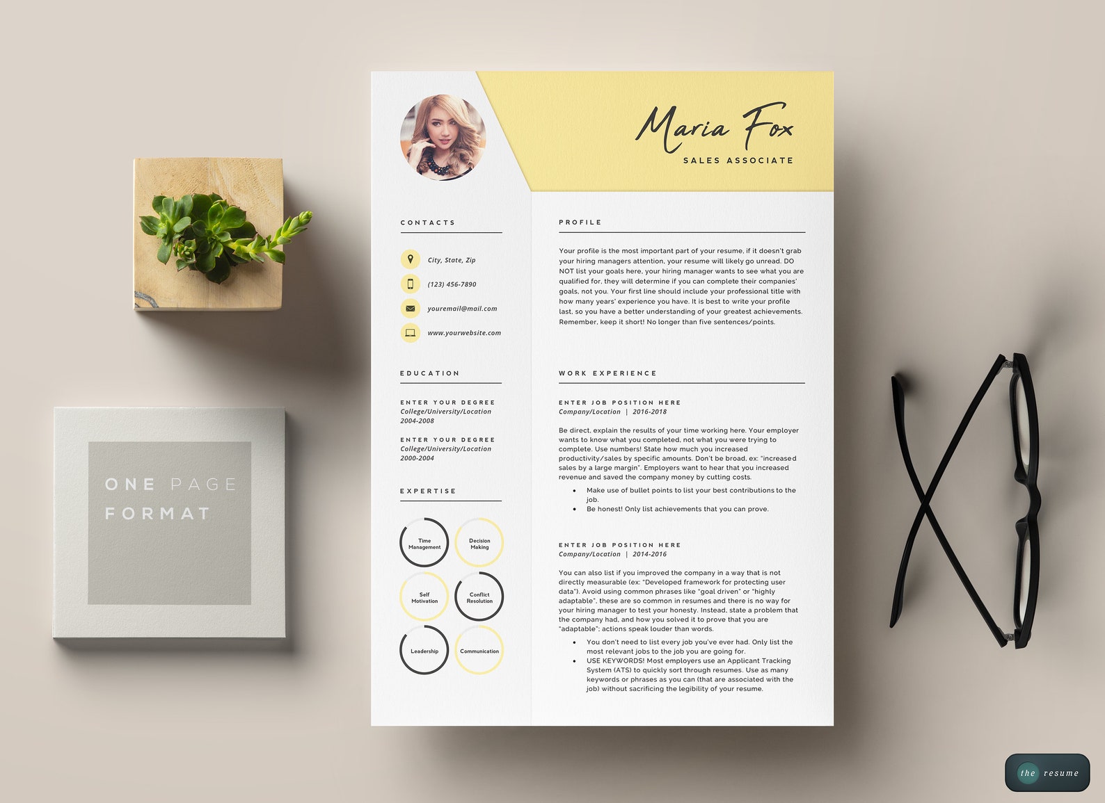 3 Page Resume Template Cover Letter and References Template for MS Word ...