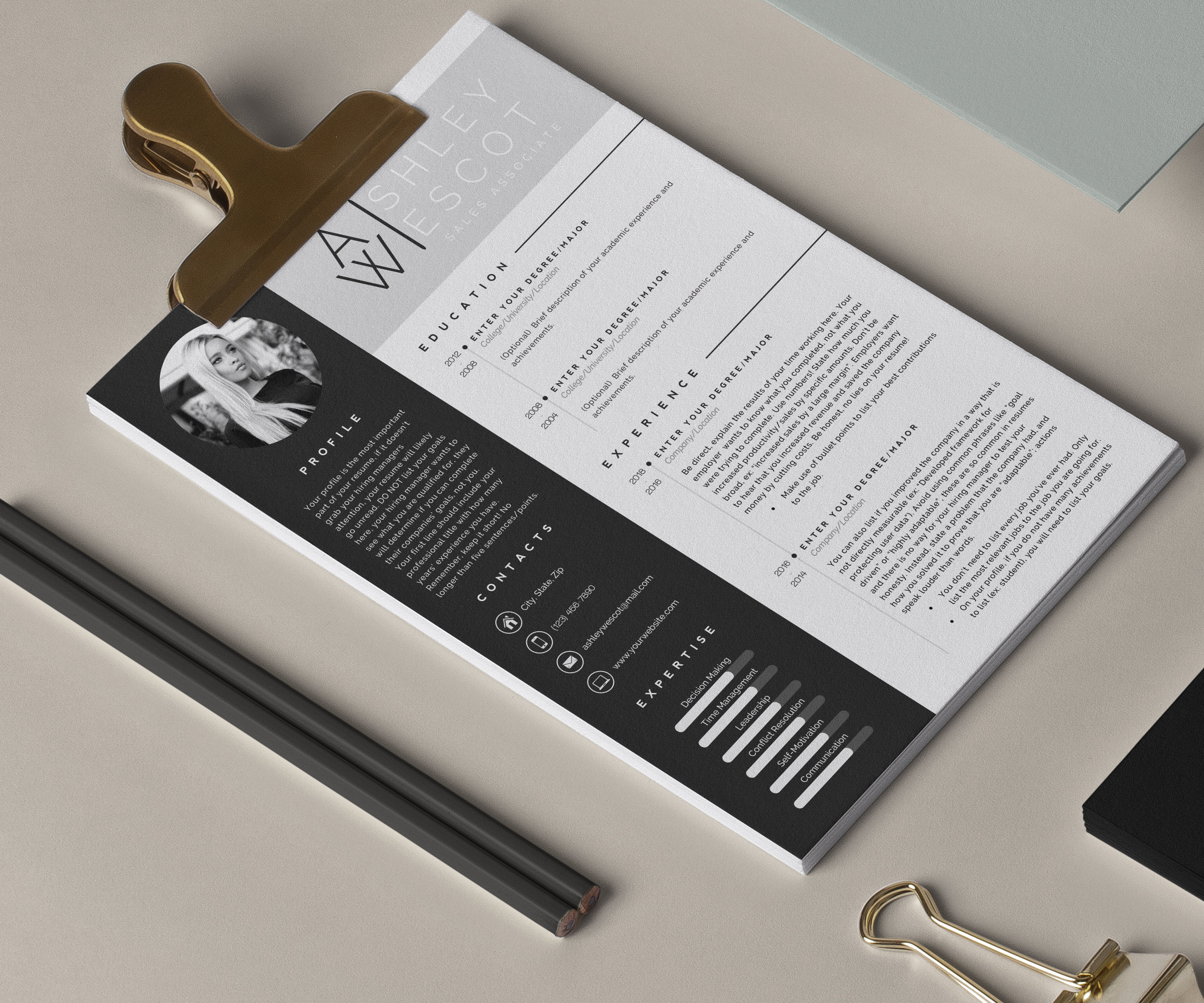 3 Page Resume Template Cover Letter and References Template for MS Word ...