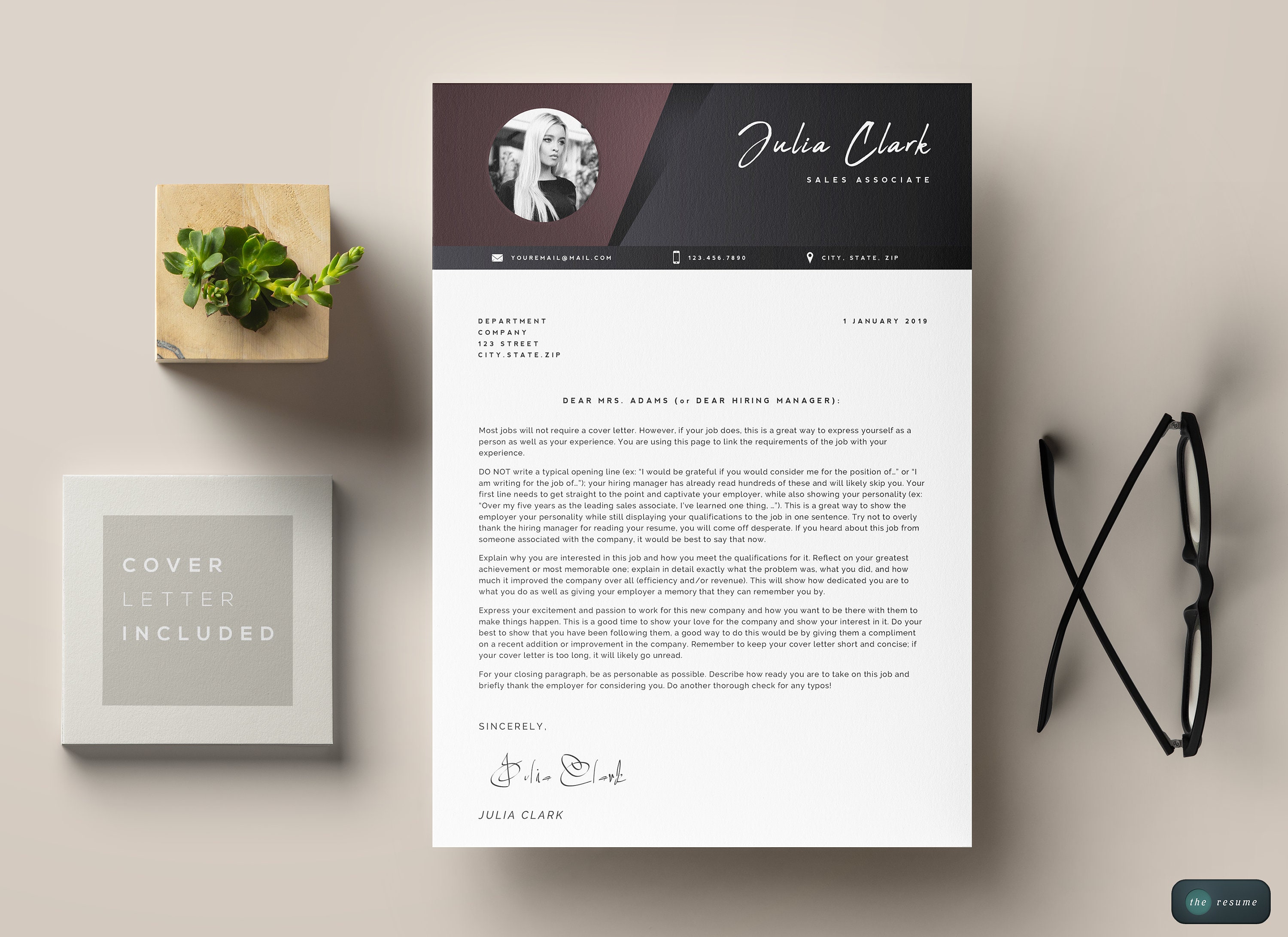 1 2 3 Page Resume Template Cover Letter and References Template for MS ...