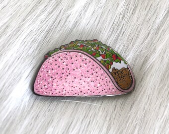 Pink Taco Enamel Pin | Etsy